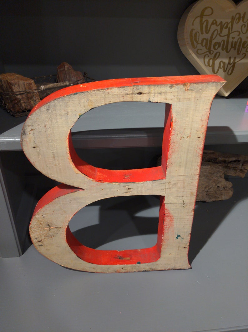 Large 18 B 1920's Billboard Letter Vintage Wood Sign | Etsy