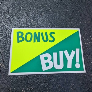 Original! 1960's 70's Bonus Buy! Car Dealership Car Sales Cardboard ...