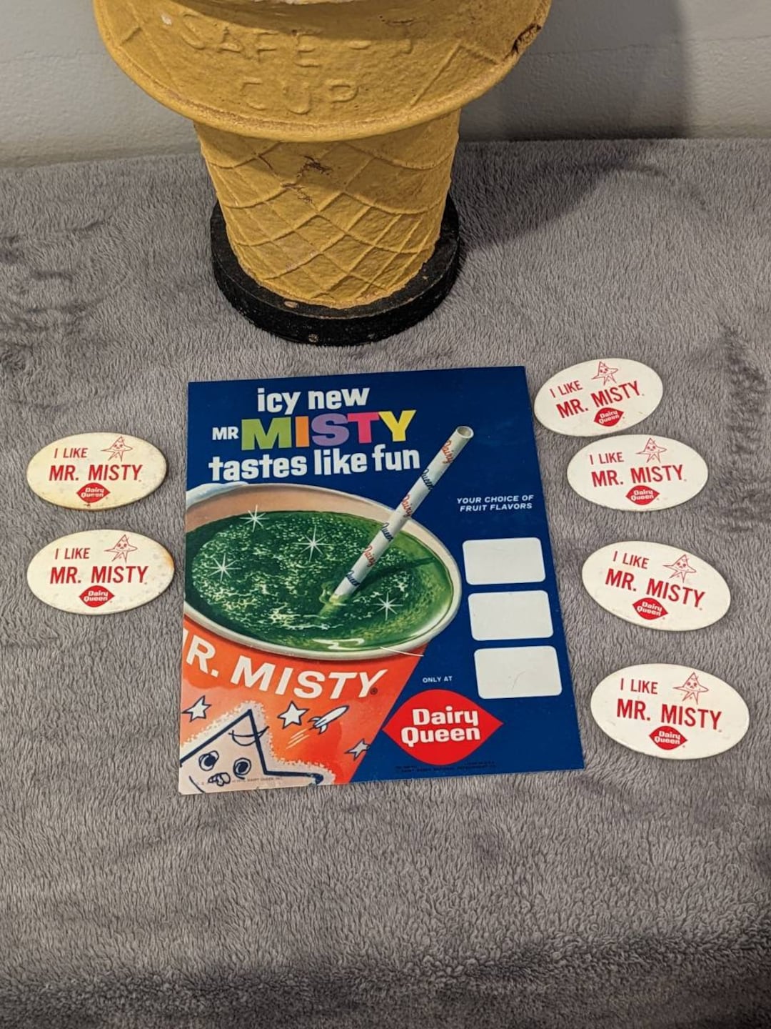 1960's Dairy Queen Mr Misty Slush Pinback Button Original - Etsy