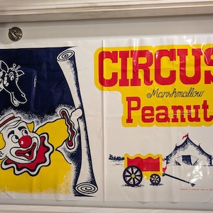 Large 1970s 80s Spangler Circus Peanuts Original Grocery Store Sign - Vintage Plastic Banner ...