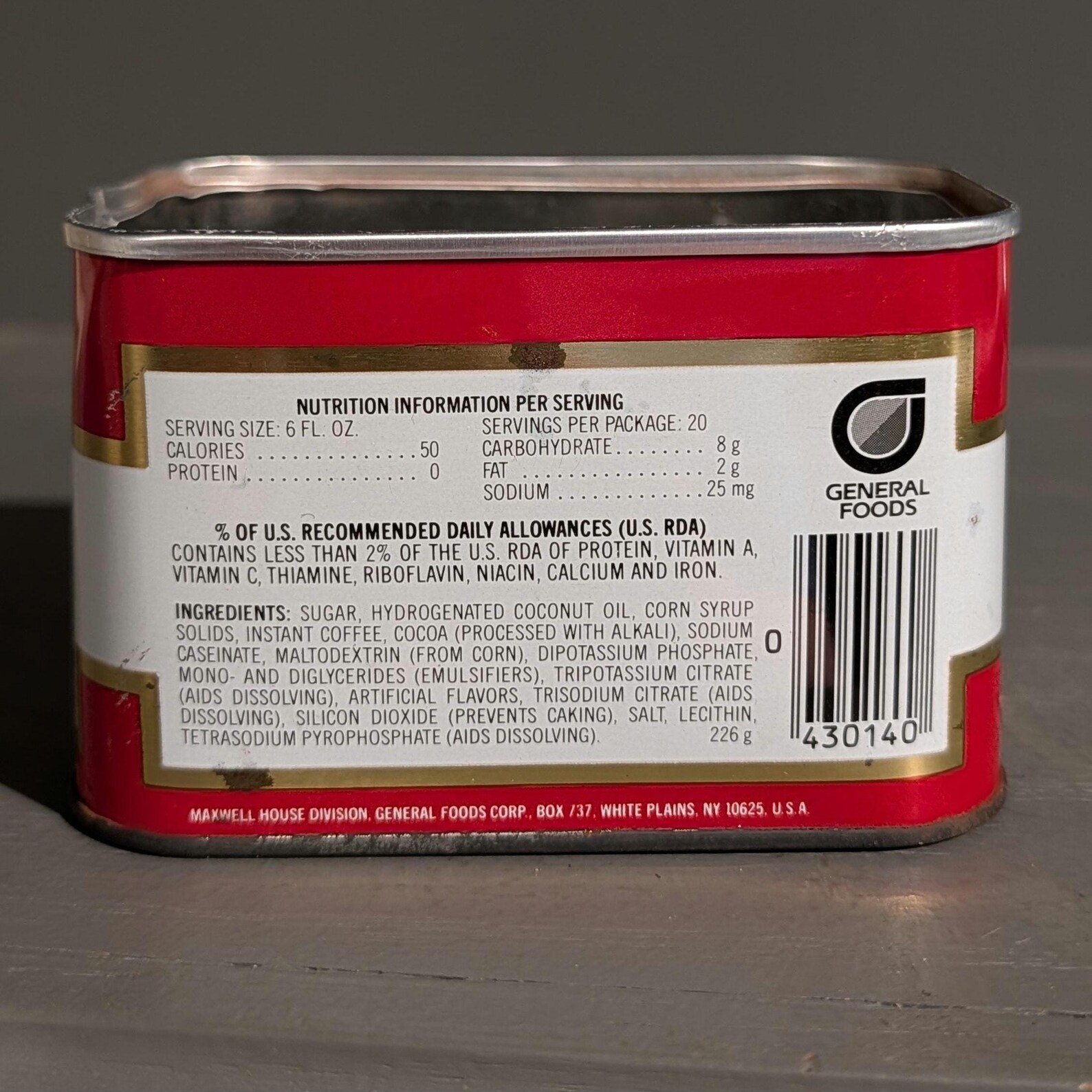 1980s General Foods International Coffee Can Suisse Mocha - Old ...
