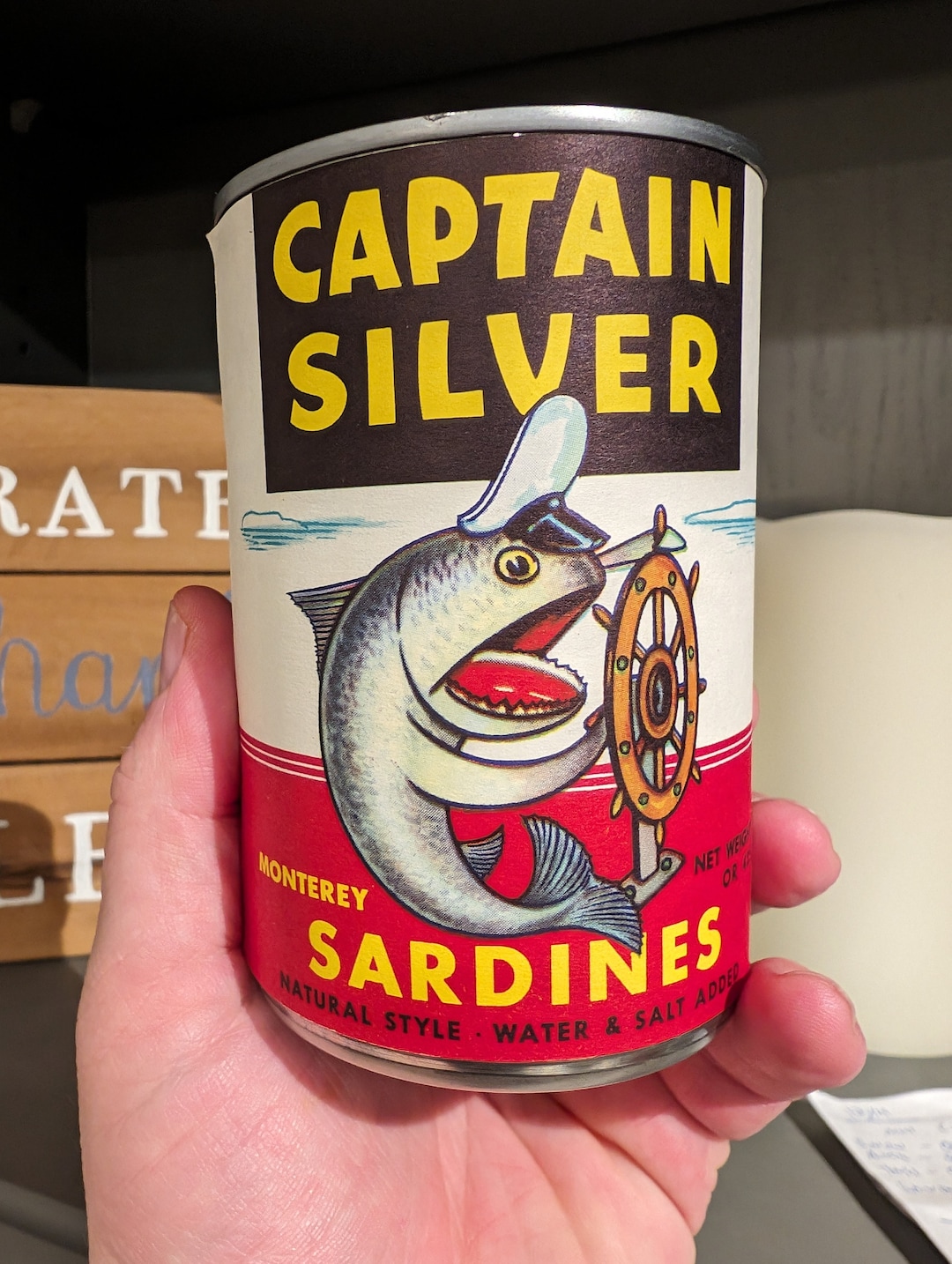 Vintage 1960s Captain Silver Sardines Old Can Label on Can - Monterey ...