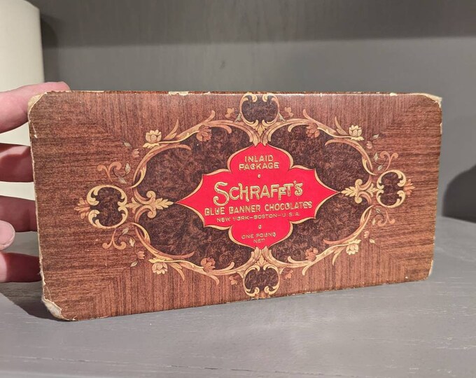 1940s Schraffts Blue Banner Chocolates Box Fresh & Fussy Candy Original ...