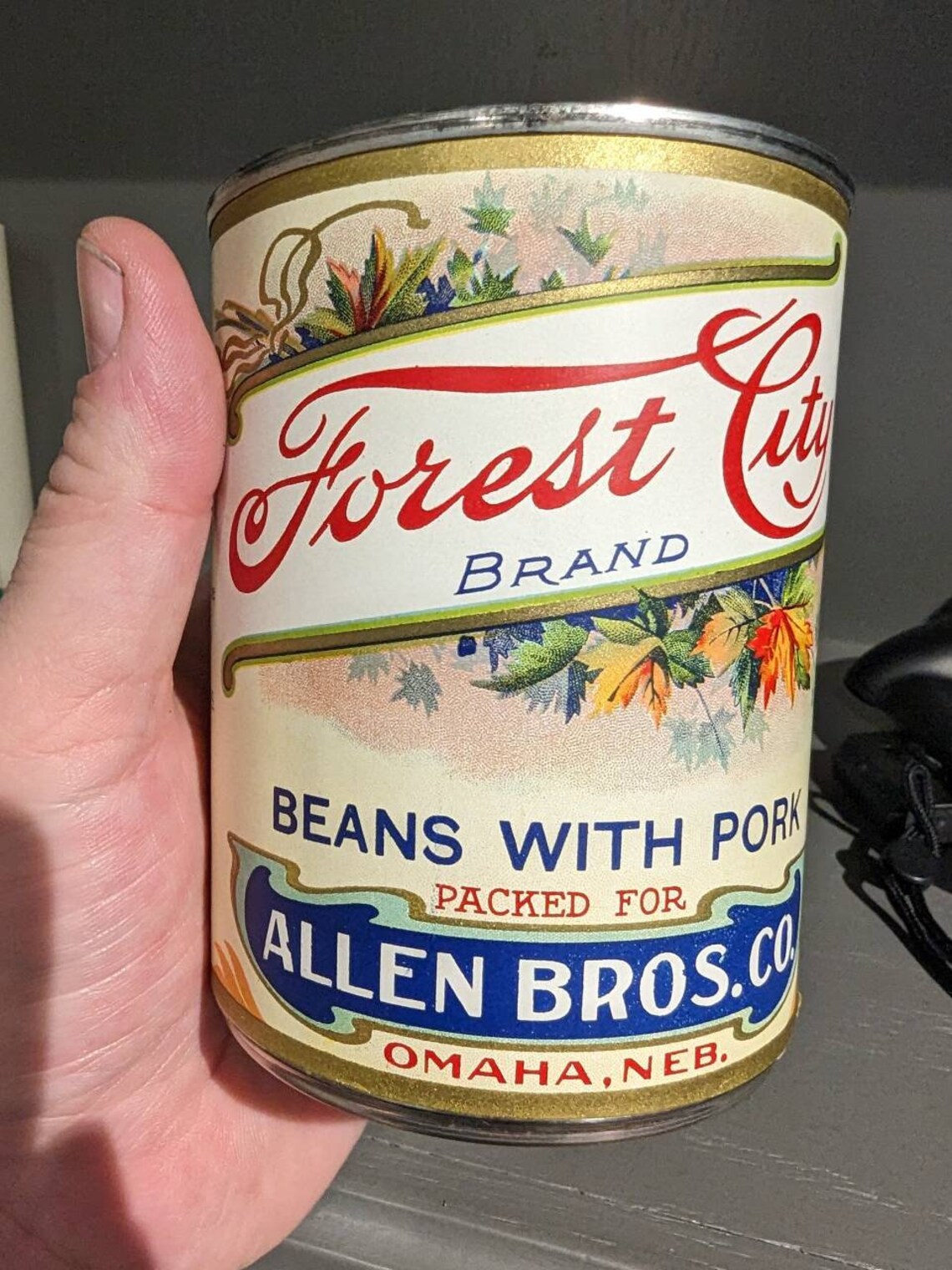 1940's Forest City Pork & Beans Can Label on Can Original Allen Bros ...
