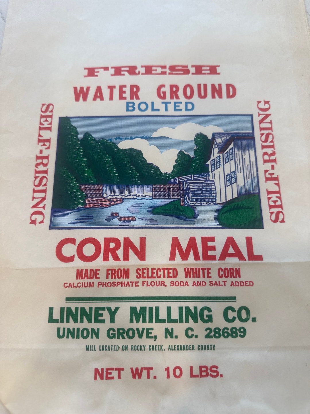 Old & Original 1970s NOS Corn Meal Sack Linney Milling Co. - Union ...
