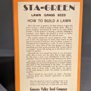 NOS 1930's 1940s Sta-green Grass Seed Box Deco - Old & Original ...