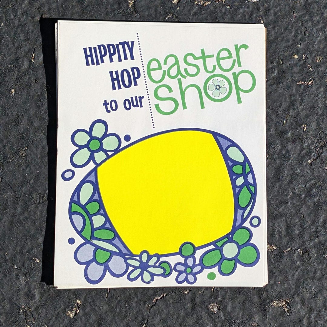 Vintage 1970s 80s Hop to Easter Drug Store Price Sign Old & Original ...