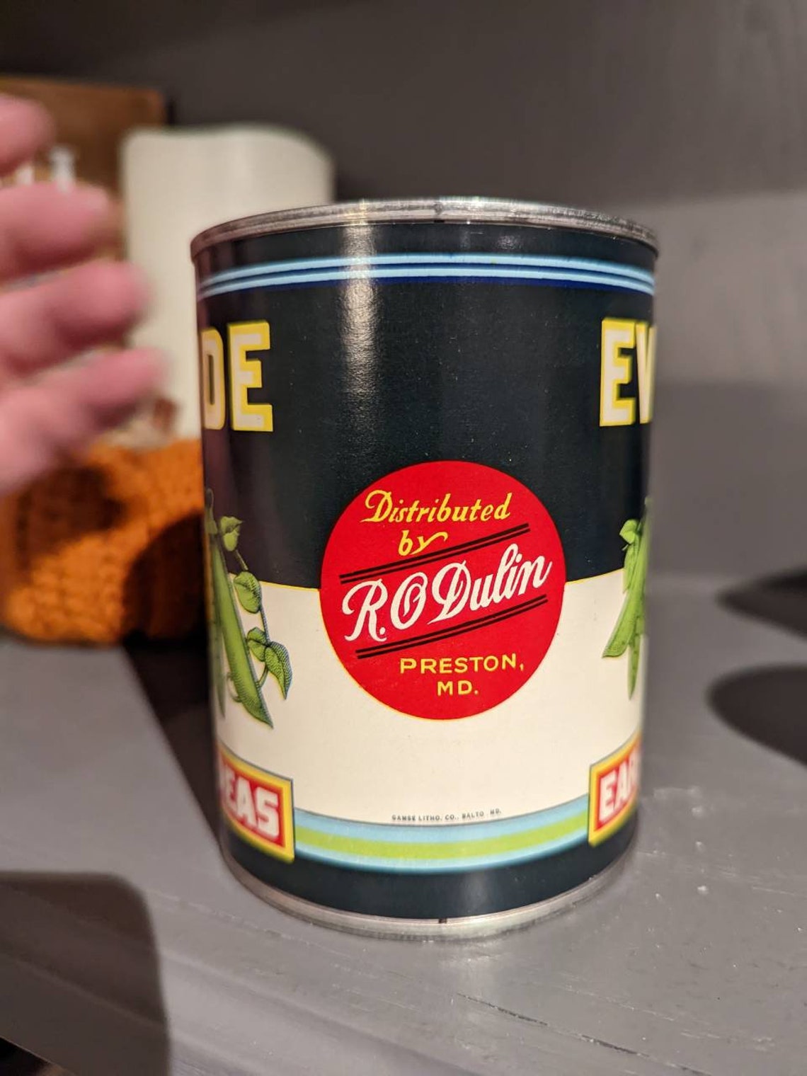 1940s Eventide Early June Peas Can Label on Can Original Vintage ...