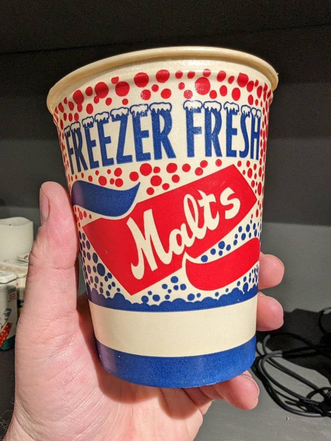 NOS 1960's Freezer Fresh Malts Shakes Waxed Paper Cup - Old & Original ...