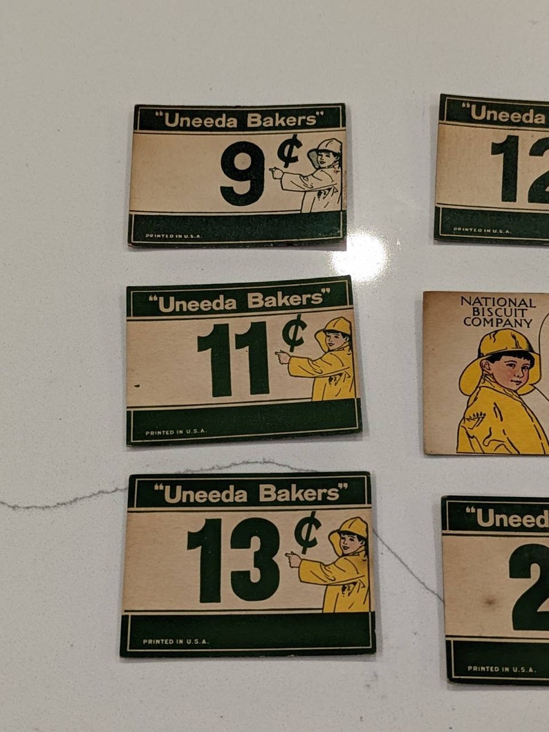 1920's Uneeda Biscuit National Biscuit Company NABISCO Cardboard Price ...