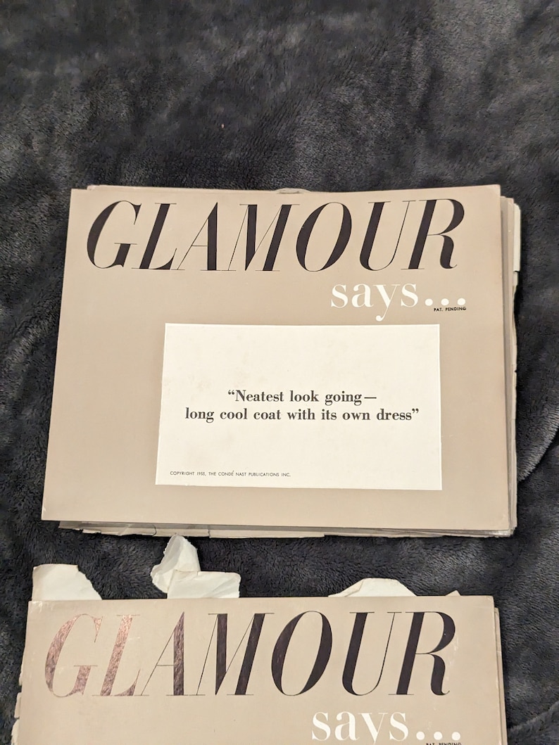 Original 1955 Glamour Magazine Fashion Tips Clothing Store Cardboard ...