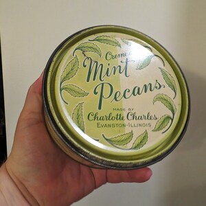 1940s Creme De Mint Pecans Mints Candies Can - Old & Original Tin From ...