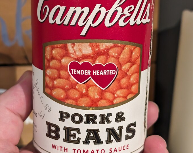 1960's Campbell's Pork & Beans Can Label on Can - Original Vintage ...