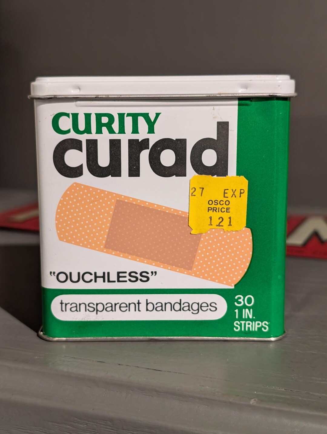 Original Vintage 1990s Curad Ouchless Plastic Strips Bandaids Tin ...