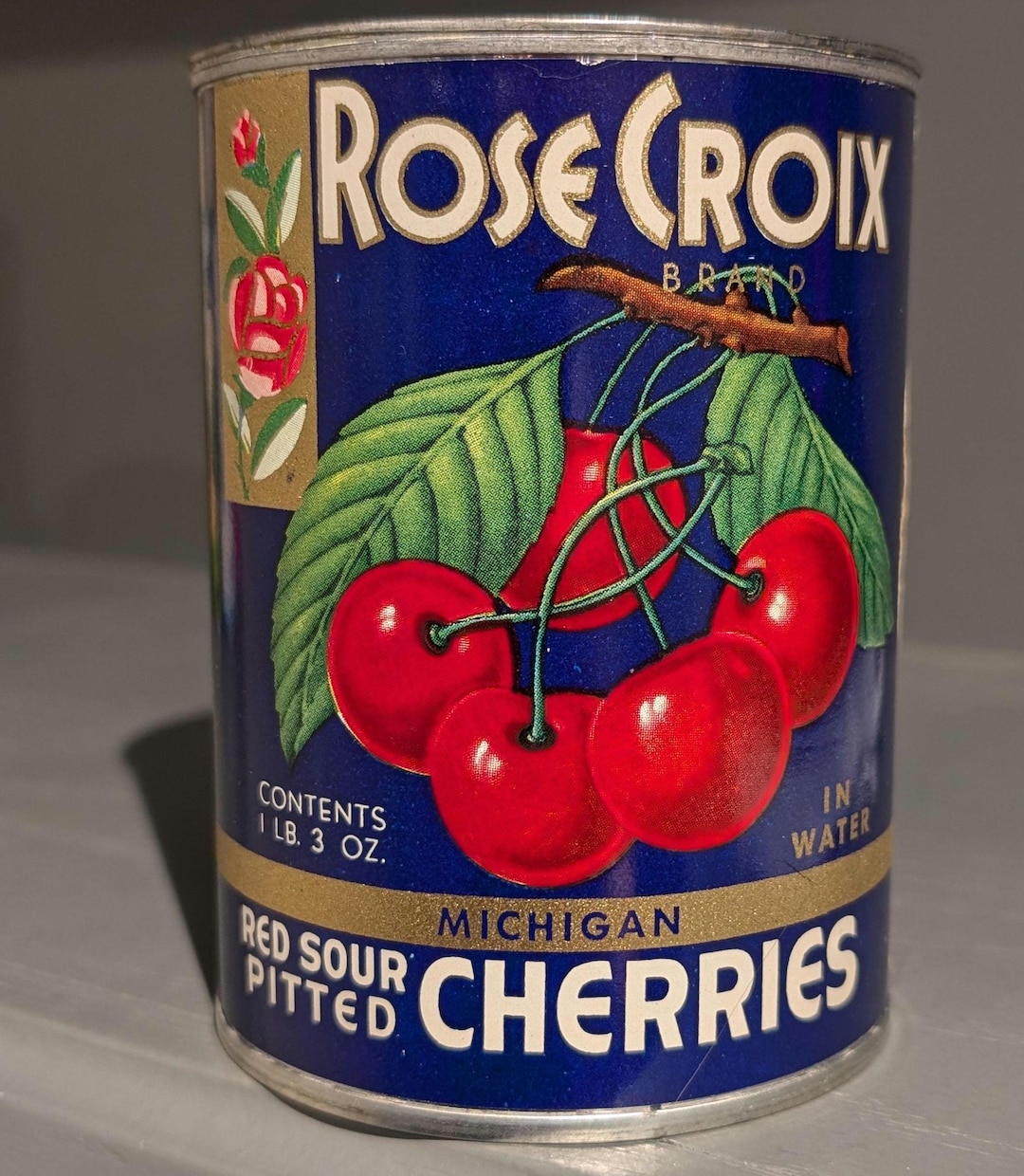 1940s Rose Croix Brand Michigan Cherries Cherry Pie Filling Can Label ...
