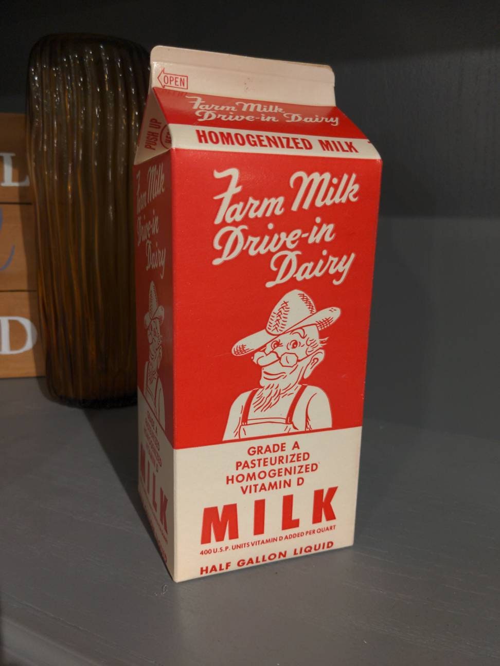 NOS 1960's Farm Milk Drive-in Dairy Milk Waxed Milk Carton | Etsy