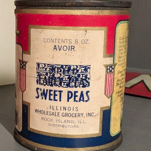 1920s Arsenal Brand Peas Can Label on Can Original Vintage - Food ...