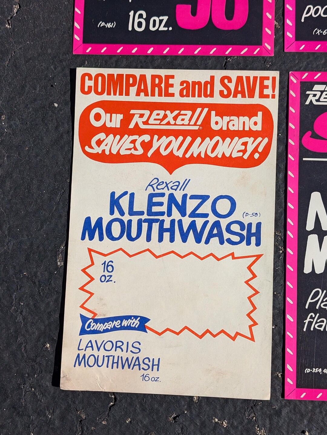 Vintage 1970s 80s Back to School Sale Rexall Drug Store Price Sign ...