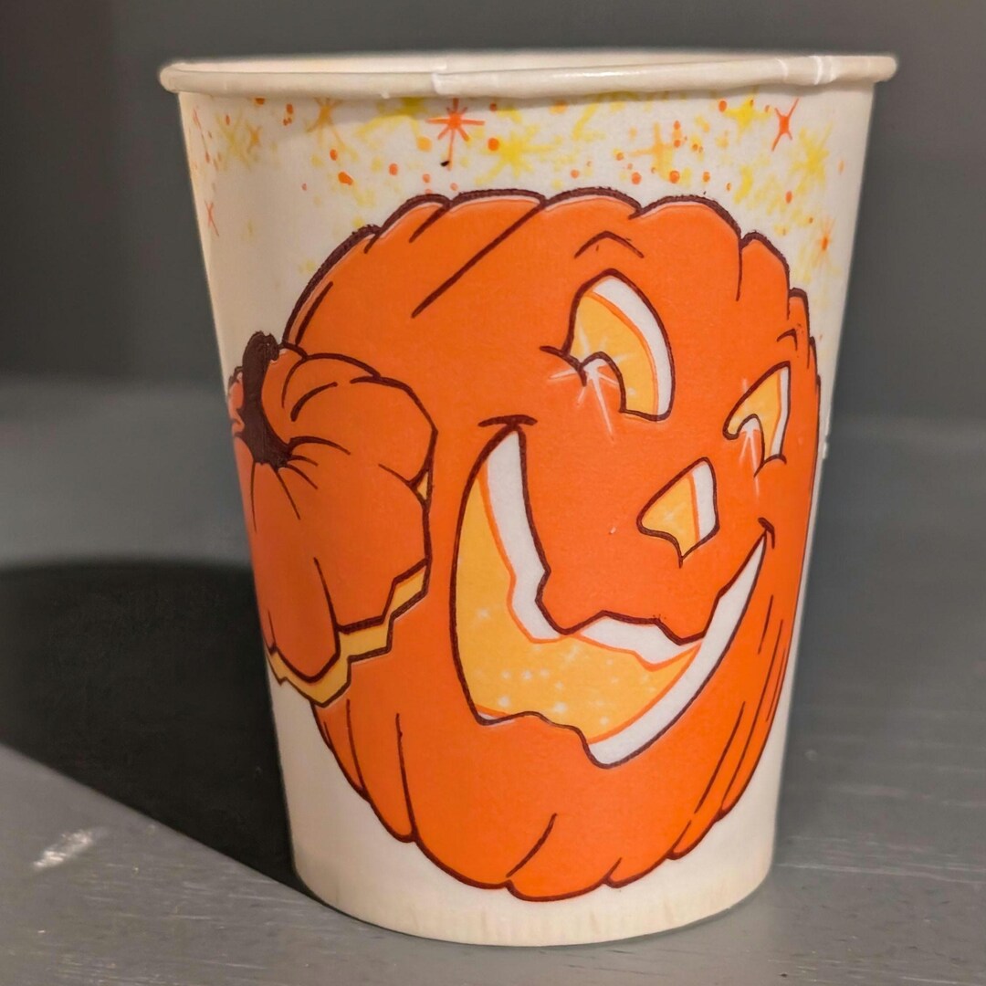 NOS Old 1970's 80s Halloween Pumpking Waxed Cups - Old - Original ...