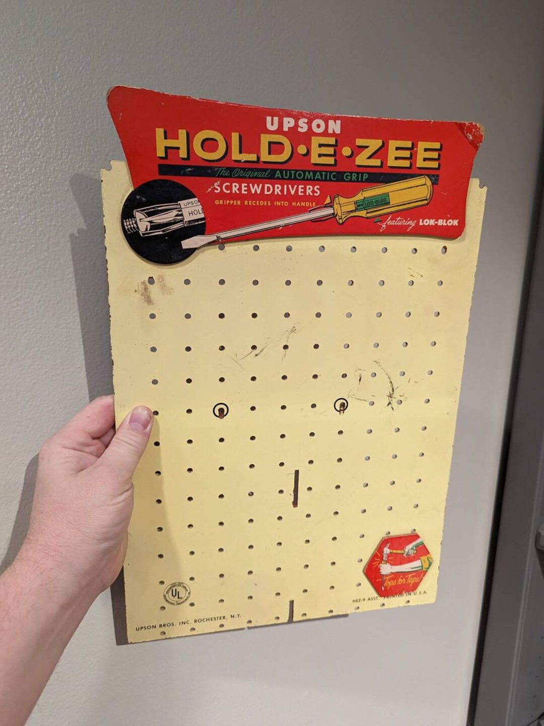 1950's Hold-e-zee Screwdriver Sign and Display Original Vintage Old ...