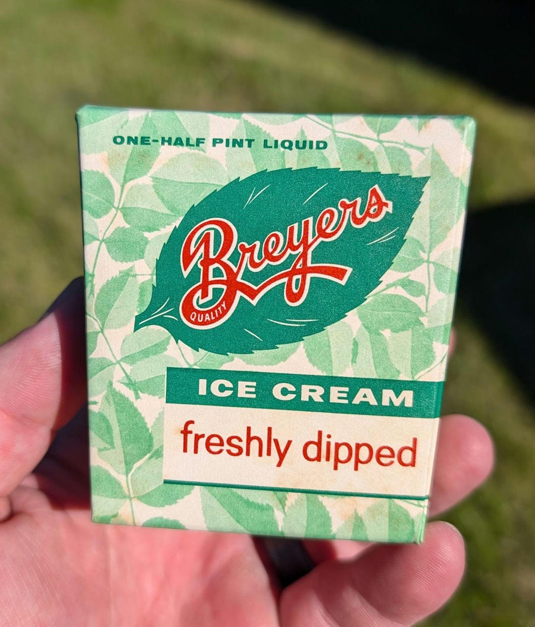 NOS 1950's Breyers Ice Cream Container Green Guy - Half Pint - Etsy