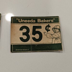 1920's Uneeda Biscuit National Biscuit Company NABISCO Cardboard Price ...