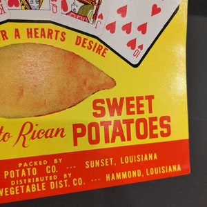 1960's Pure Winner Louisiana Sweet Potatoes Yams Crate Label - Old ...