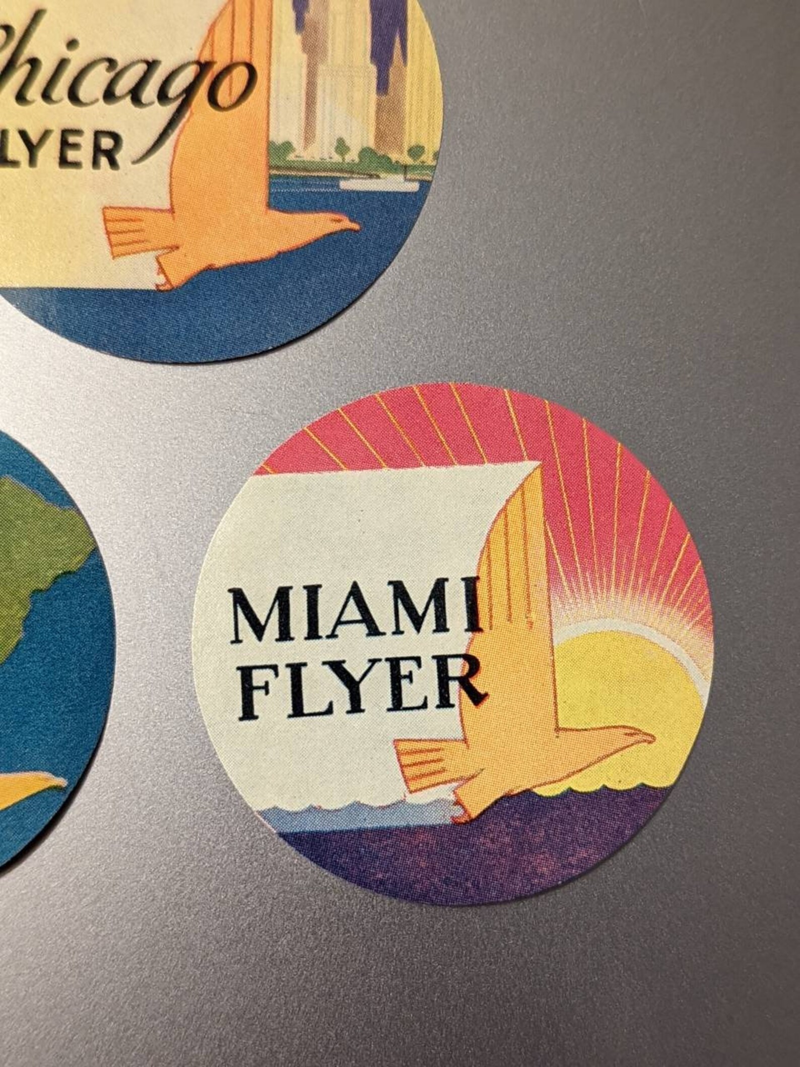 1940's PAA Pan American Airways System Gummed Label Chicago Miami South ...
