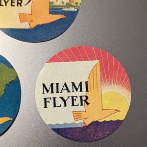 1940's PAA Pan American Airways System Gummed Label Chicago Miami South ...