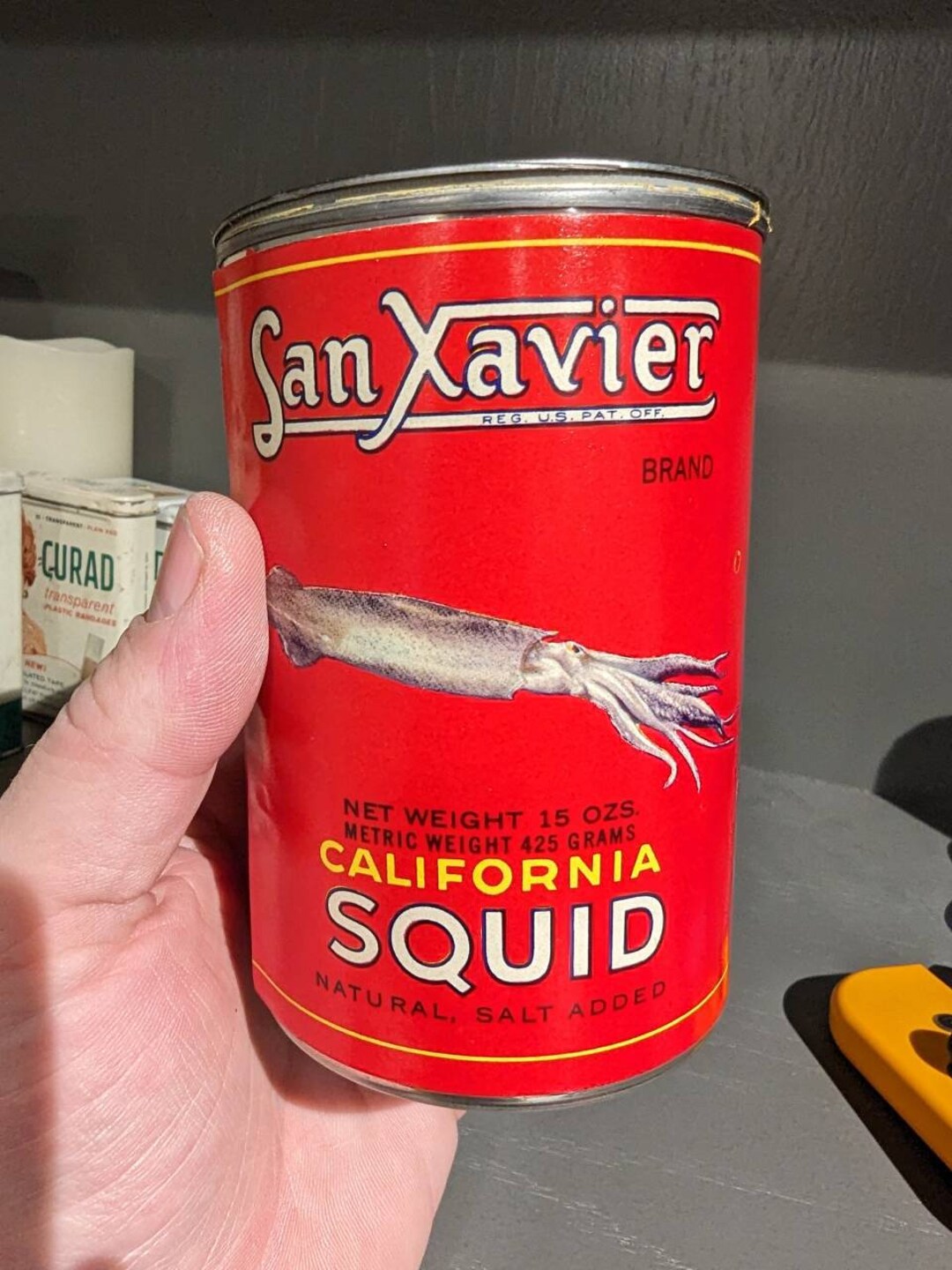 1940s San Xavier California Squid Old Can Label on Can - San Francisco ...