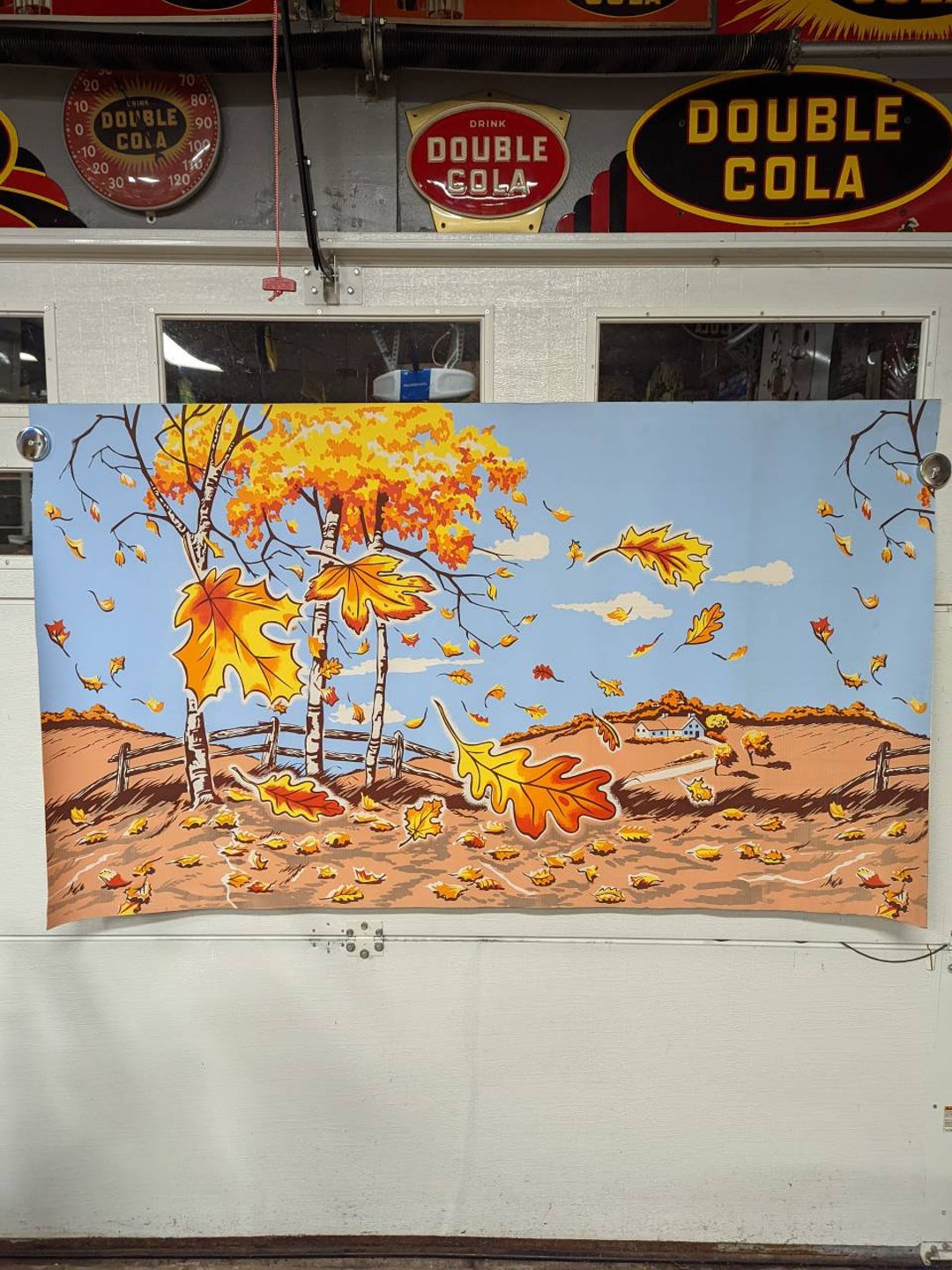 1940's Autumn Farm Scene Window Display Sign Poster - Old, Original ...