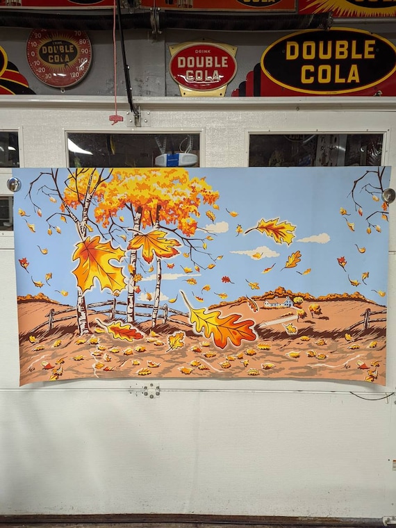 1940's Autumn Farm Scene Window Display Sign Poster Old - Etsy