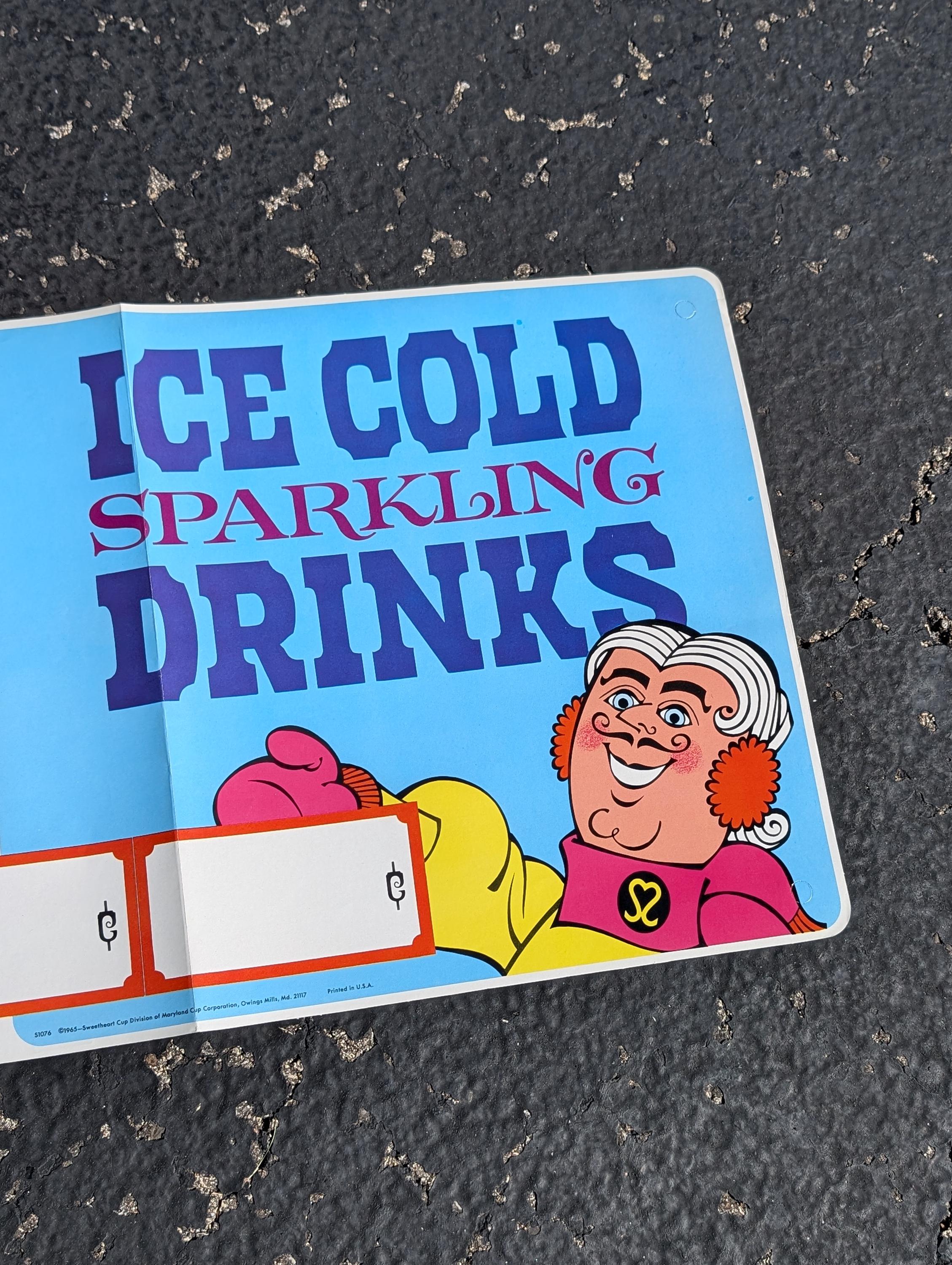 NOS 1965 Ice Cold Drinks Soda Restaurant Poster Drive-in or Soda ...