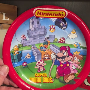 NOS 1988 Super Mario Brothers Happy Birthday Plate Themed Birthday ...