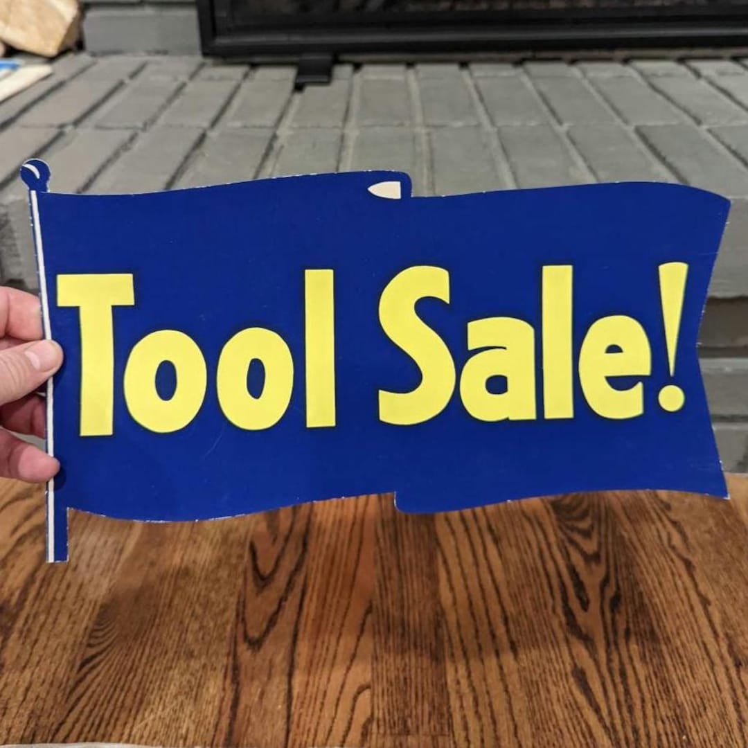 Original 1950s Tool Sale Cardboard Sign - Vintage Hardware Sign - Flag ...