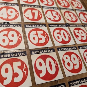 PICK 5: 1920s 30s Drug Store Price Sign Grocery Store Paper Price Tags ...