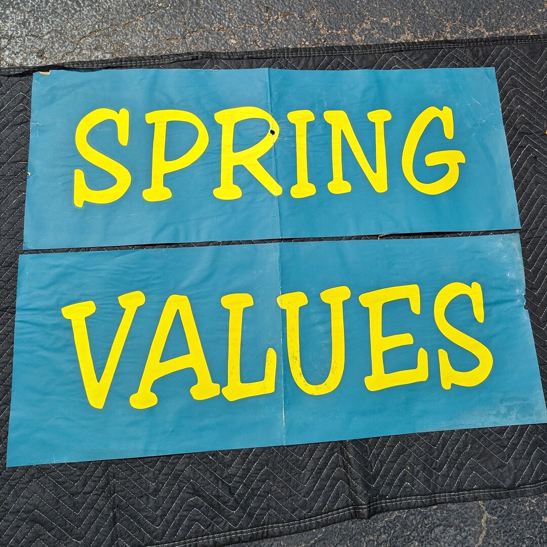 1960s Spring Values Sign Poster Original Vintage - Old Retail Store - Choice Large! - Etsy