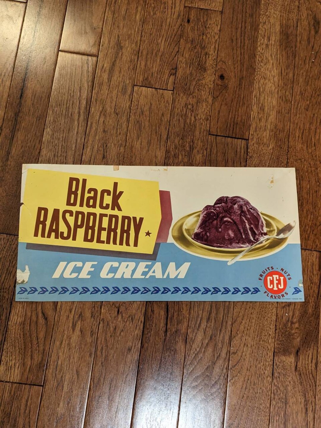 1940's Black Raspberry Sundae Ice Cream Poster Sign Poster Original ...
