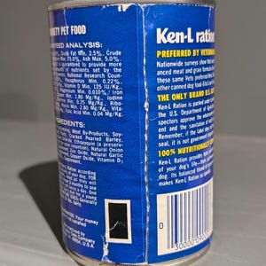 1980s Ken-l Ration Stew Dog Food Can Label on Can Quaker Oats Chicago ...