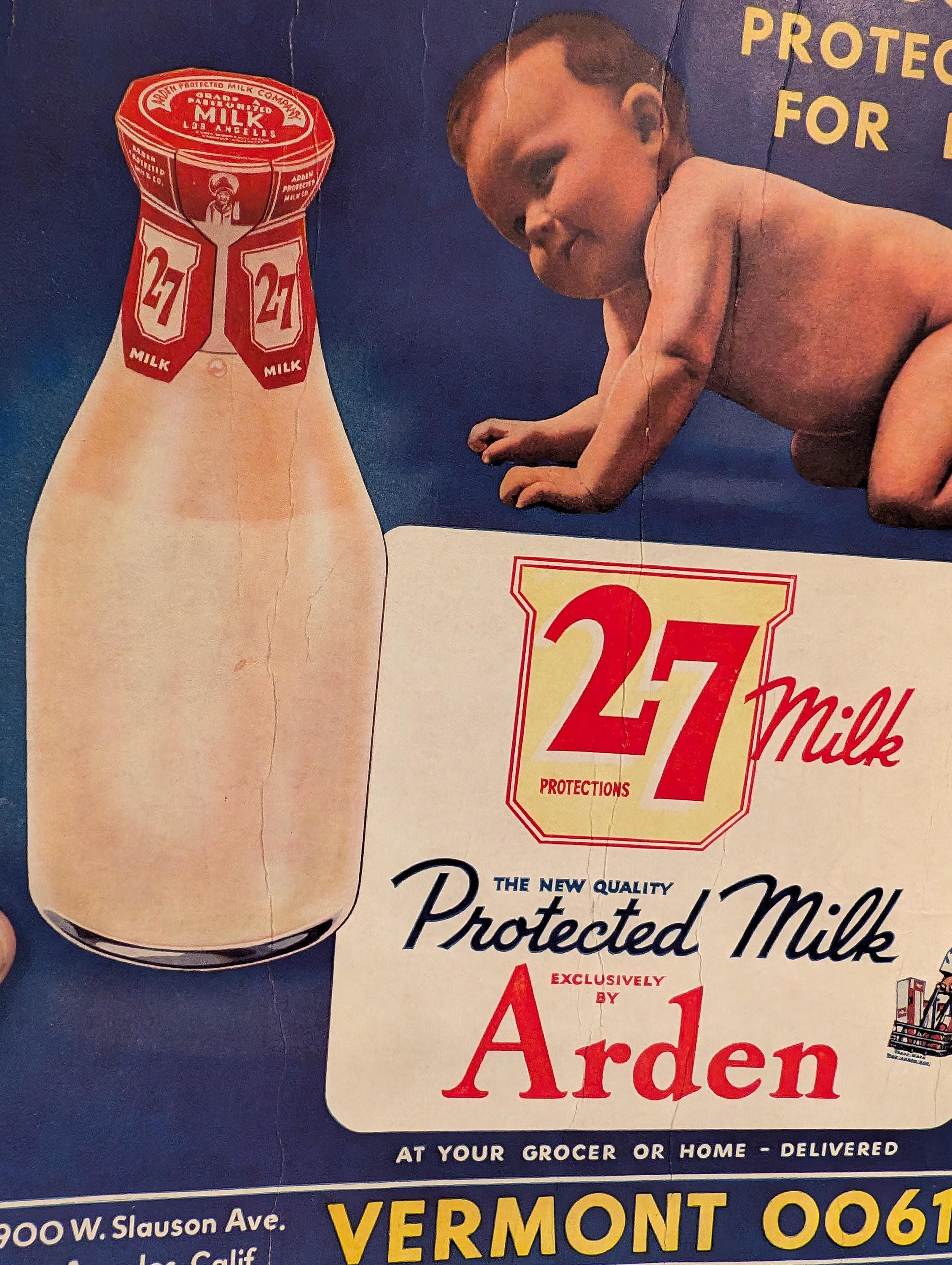 1940s Arden Ice Cream Double Sided Sign - Old & Original Arden Dairy ...