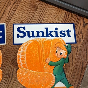 1950's/60's Sunkist Oranges Elf Sprite Fruit Grocery Sign - Old ...