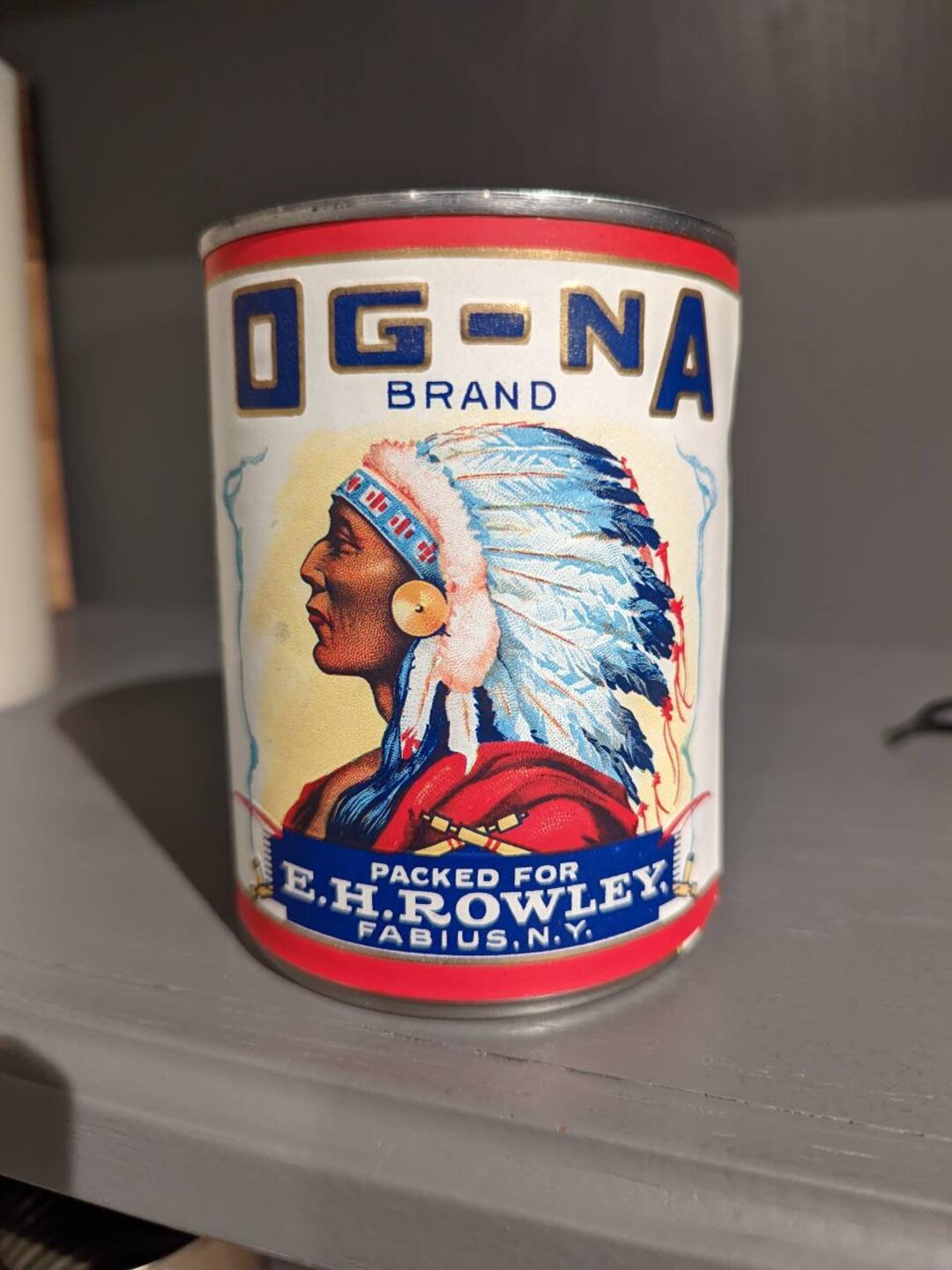 1920's OG-NA Sweet Corn Can Label on Can Original Vintage, Rowley ...