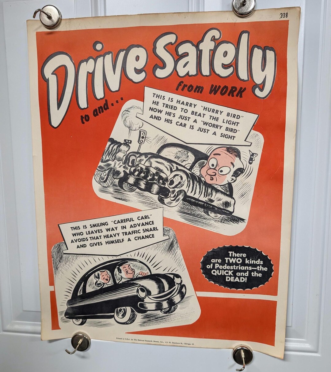 Original Vintage 1950s Drive Safely Death Sign Safety Poster - Public ...