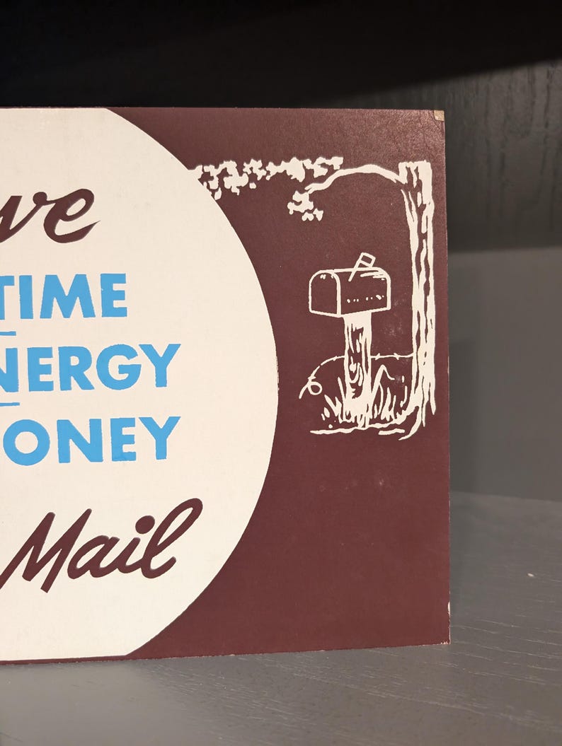 Original 1960s Bank by Mail Vintage Bank Sign - Thick Crescent Board ...