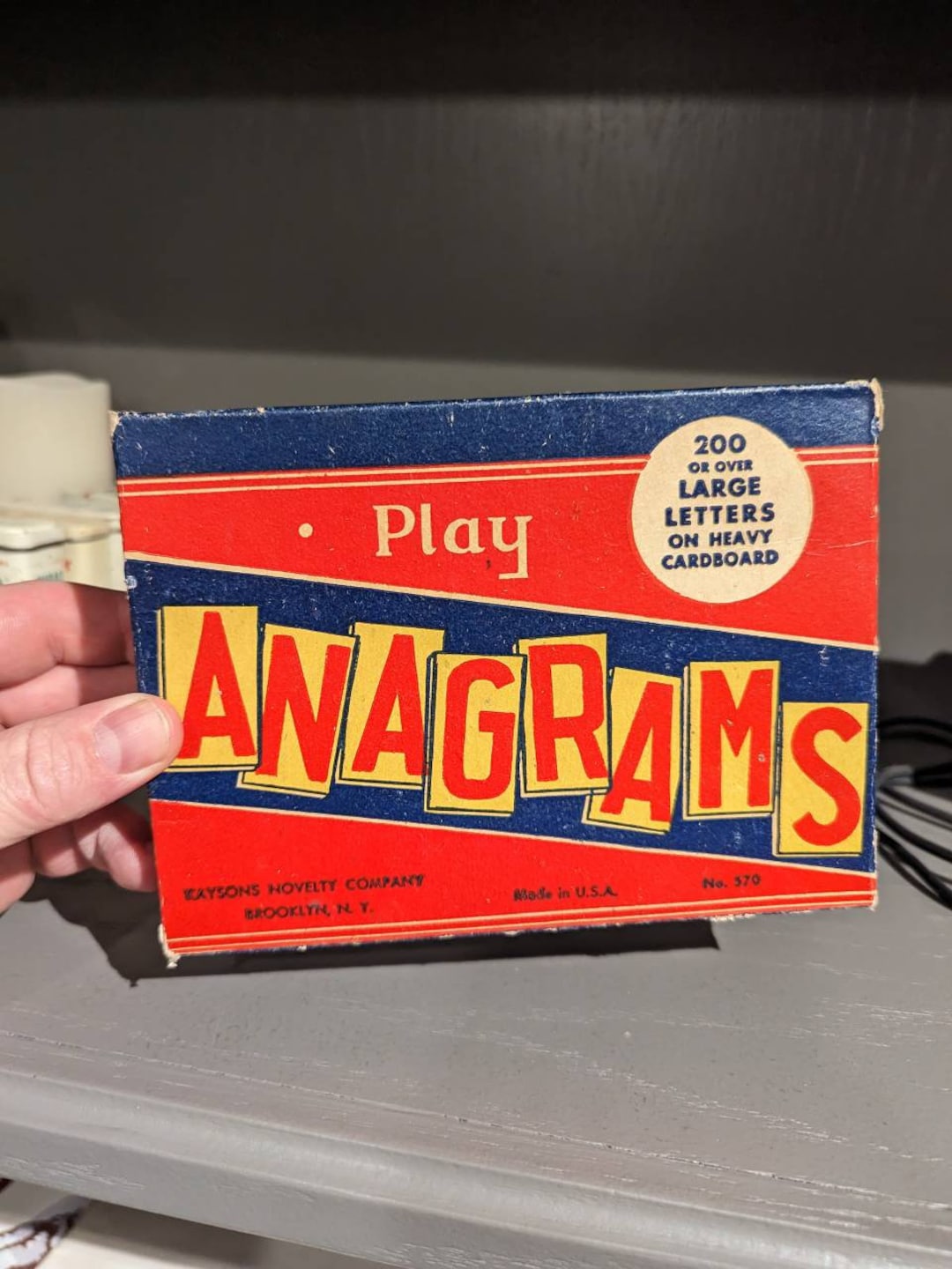 Original 1940's Play Anagrams Cardboard Game - Kaysons Novelty Co ...