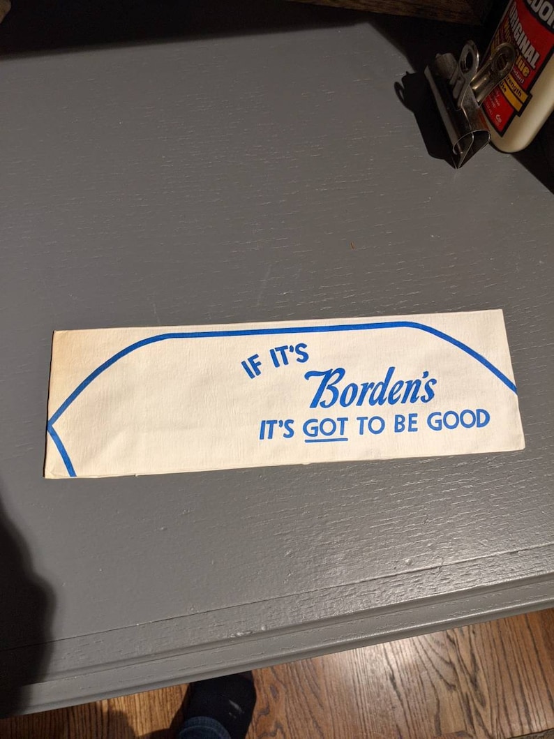 1967 NOS Borden's Ice Cream Paper Hat - Old & Unused!! Borden's Dairy ...