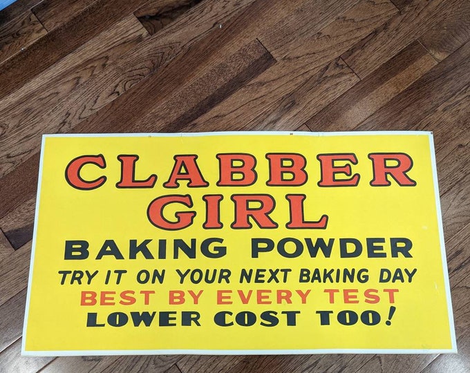 Original 1930's Clabber Girl Baking Powder Poster Original Grocery ...