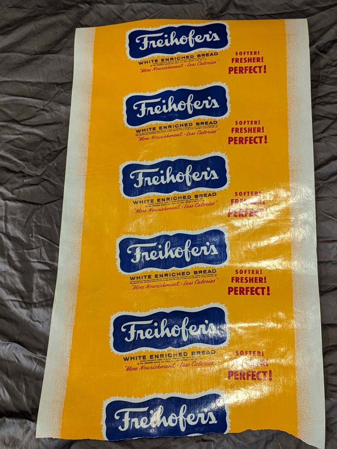 1940's Freihofer's Bread Wrapper - Display Loaf - Bakery - Old ...