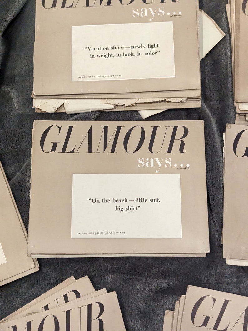 Original 1955 Glamour Magazine Fashion Tips Clothing Store Cardboard ...