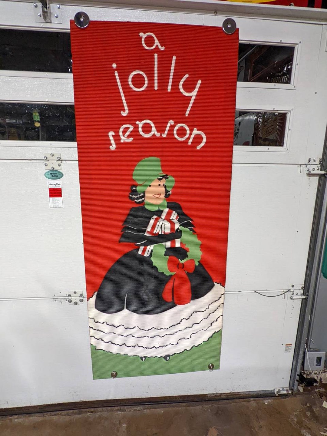 1940's A Jolly Season Holiday Window Display Sign Poster - Old ...